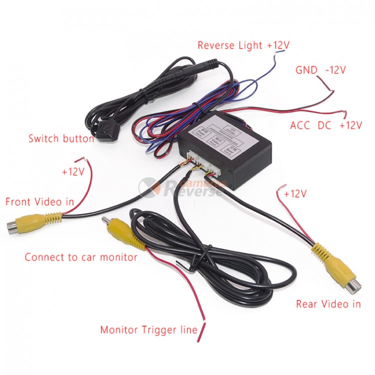 Car Reverse Camera Two Channel Switch Video Control Box Video Converter